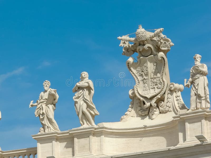 Statues in St Peter`s Square Vatican City, Rome Stock Image - Image of ...