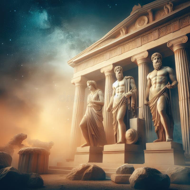 Statues in the Style of Ancient Rome in the Background of the Temple ...