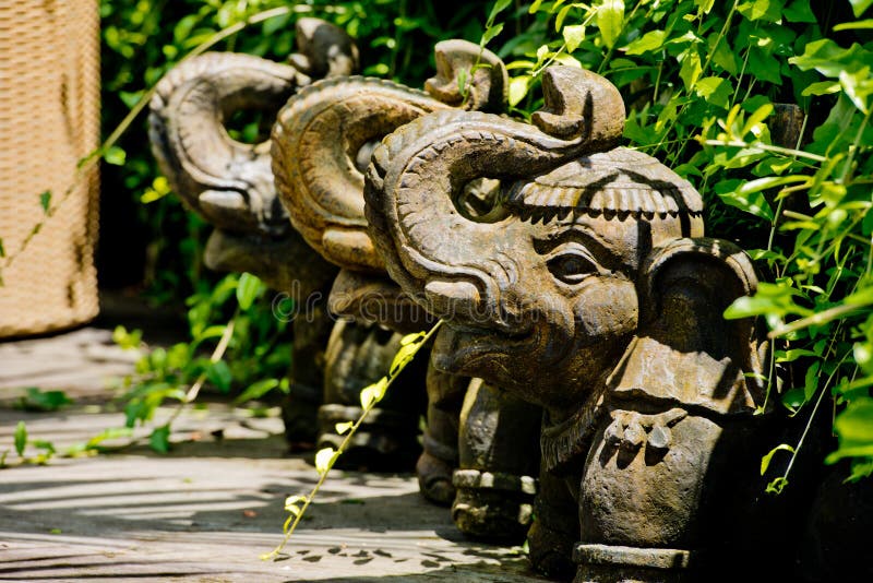 Statues of the Three Elephants. Stock Image - Image of symbol ...