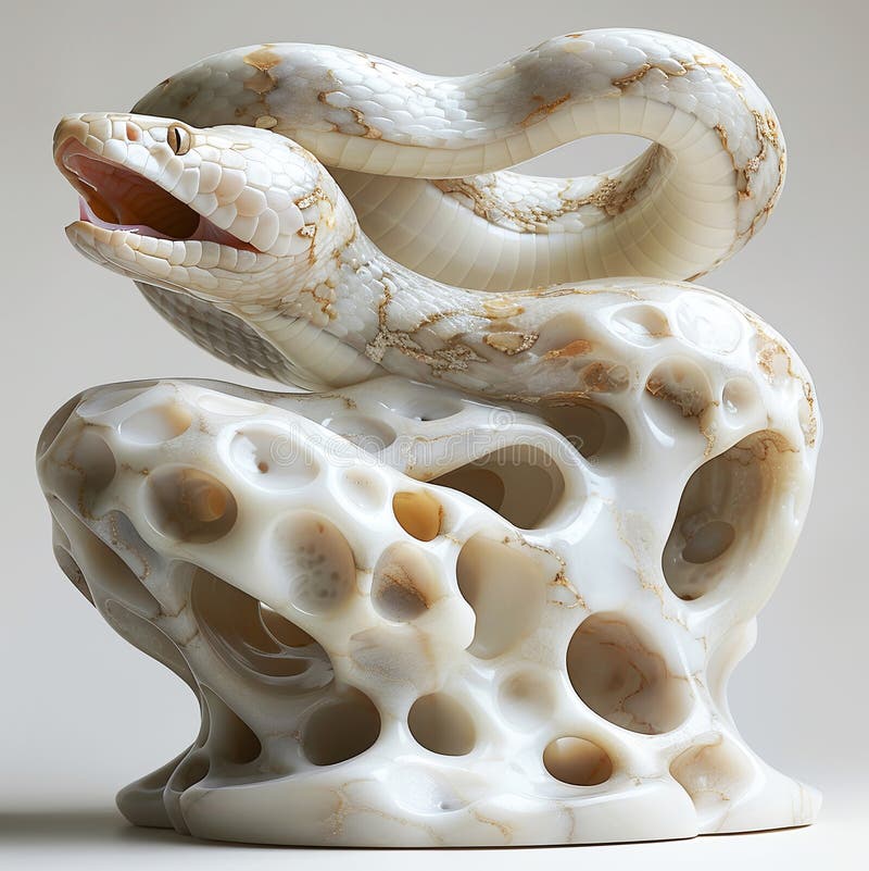 A Statuette Made of Stone in the Form of a Large Snake,Generated by AI ...