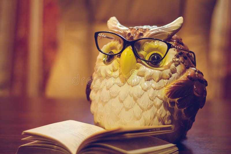 Statuette of an Owl in Glasses Stock Photo - Image of cabinet, learn ...