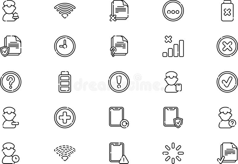 Status Icons Collection is a Vector Illustration with Editable Stroke ...