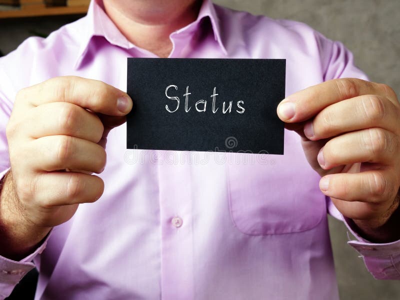 Status Inscription on the Piece of Paper Stock Image - Image of banking ...