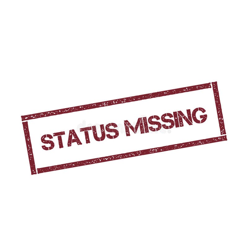 Status Missing Red Rubber Stamp Isolated on White. Stock Vector ...