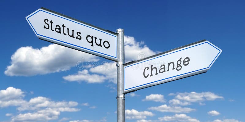 Status Quo or Change - Metal Signpost with Two Arrows Stock Photo ... Status Quo or Change - Metal Signpost with Two Arrows Stock Photo ...