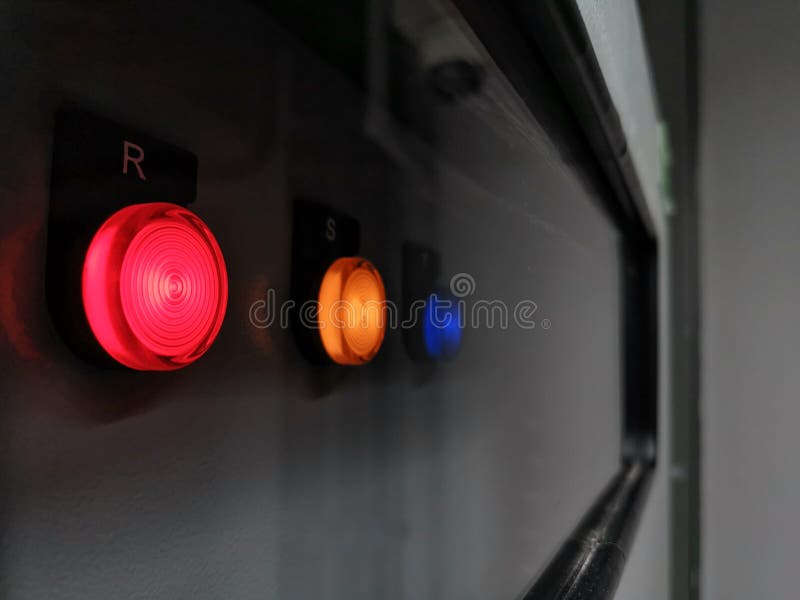 Status Warning Light for Electrical Control Cabinet Stock Photo - Image ...