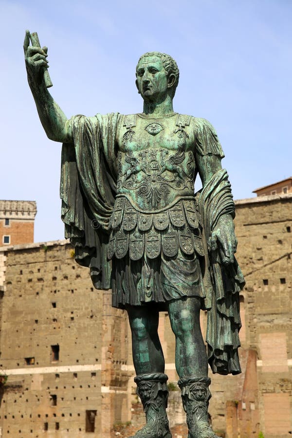 StatyCAESAR Augustus PATRIAE PATER, Rome, Italien Arkivfoto - Bild av ...