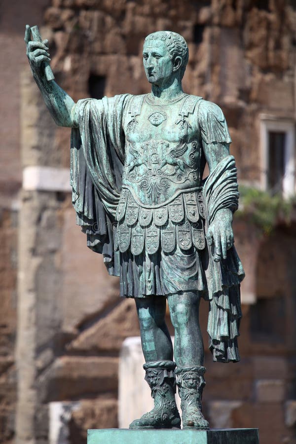 StatyCAESAR Augustus PATRIAE PATER, Rome, Italien Arkivfoto - Bild av ...