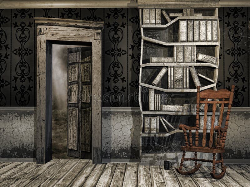 Staubiger alter Raum stock abbildung. Illustration von dunkel - 50365792