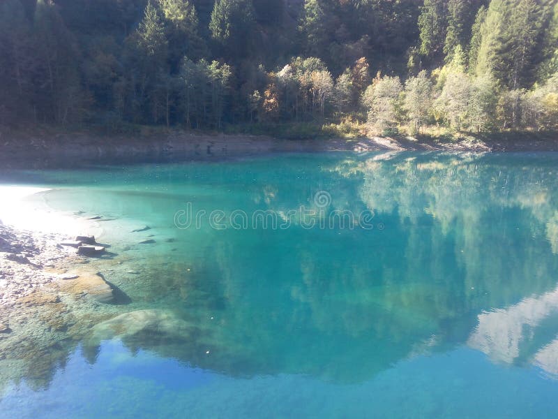 Stausee stock image. Image of wallis, schweiz, trees - 106334947