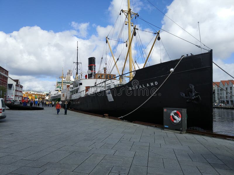 Stavanger, Norway. August 28, 2017: Maritime Ship Moored in Port ...