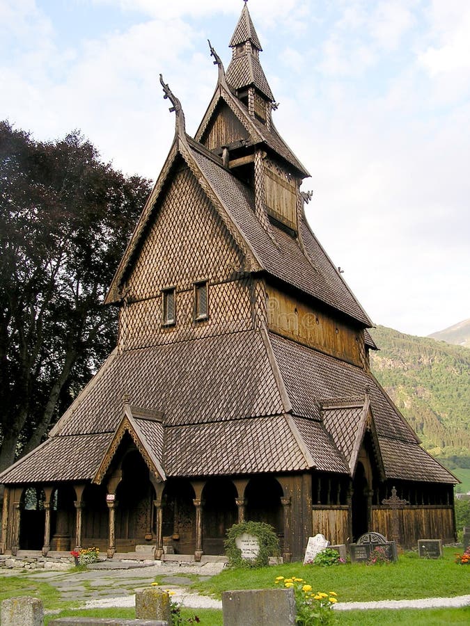 Eidsborg Stave Church (stavkirke) Stock Photo - Image of historic ...