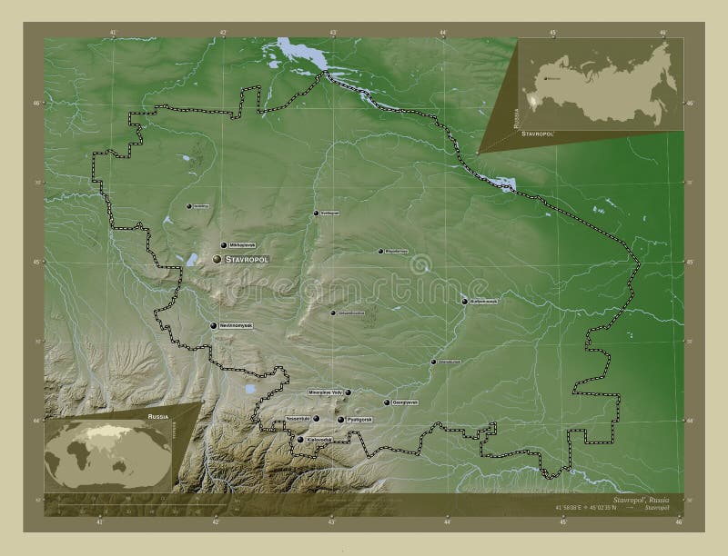 Stavropol , Russia. Wiki. Labelled Points of Cities Stock Illustration ...