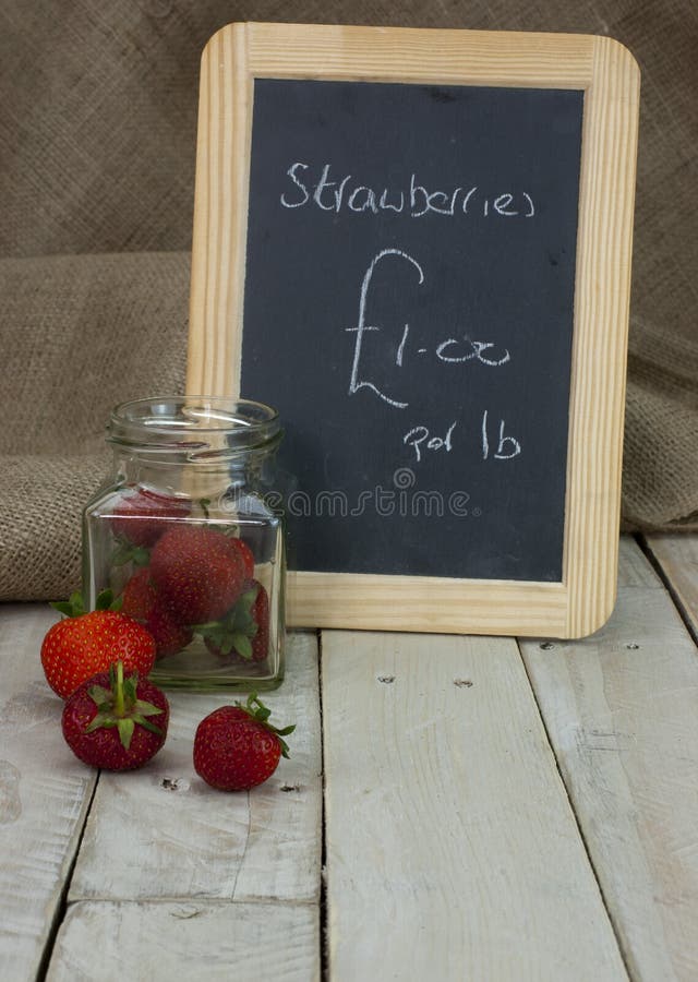 Stawberries in a Jar and Spilt on Table Stock Image - Image of fruit ...