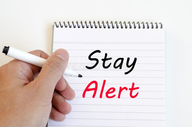 Stay alert text concept stock photo. Image of economy - 88510704