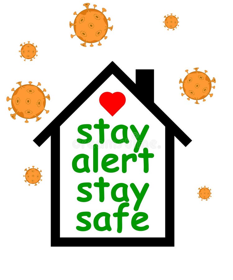 Stay Alert Stay Safe for Corona Virus Stock Illustration - Illustration ...