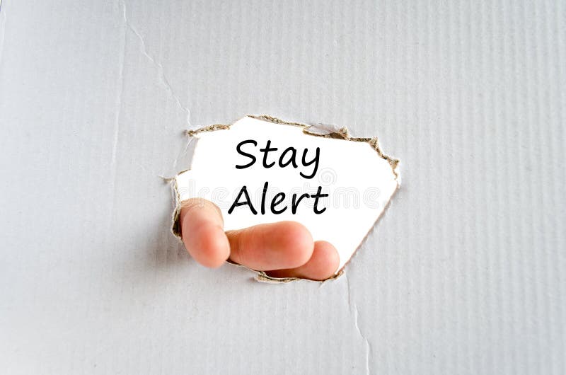 Stay alert text concept stock photo. Image of economy - 88510704