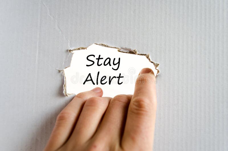 Stay alert text concept stock photo. Image of economy - 88510704