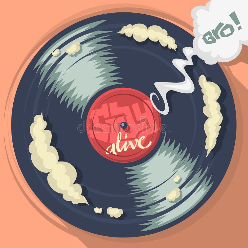 Stay Alive Message on the Vinyl Record Label. Vector Cartoon Com Stock ...