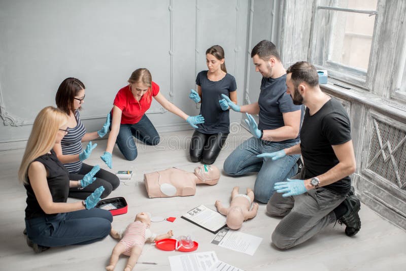 First aid training stock photo. Image of dummy, practice - 111598094