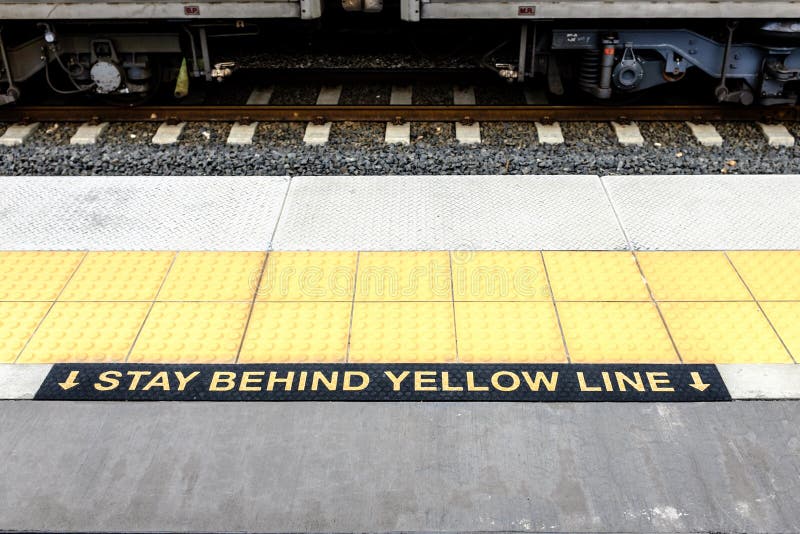 Stay Behind Yellow Line stock image. Image of careful - 40043785