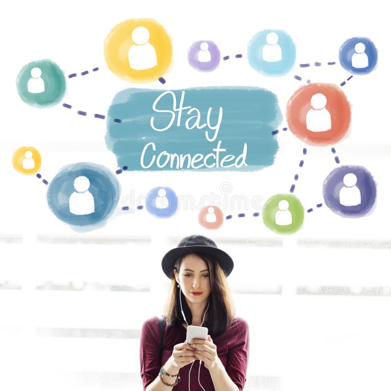 Stay Connected Interact Network Sharing Social Concept Stock Photo ...