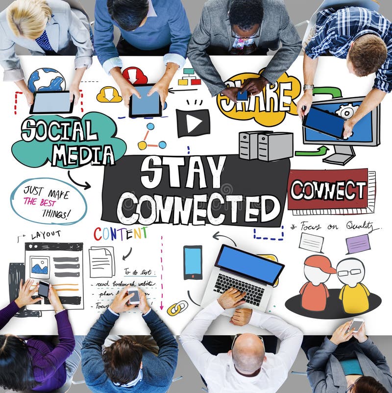 Stay Connected Interact Network Sharing Social Concept Stock Photo ...