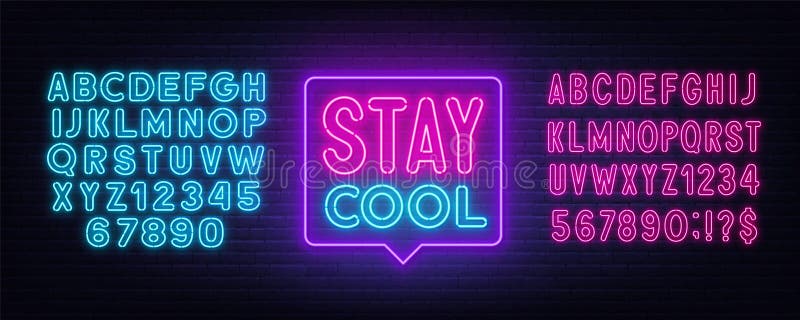 Cool Neon Text Vector. Comic Lettering Cool Neon Sign, Design Template ...