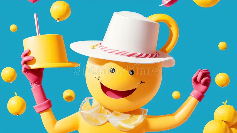 Stay Cool and Refreshed Lemonade Mascot Hat for National Lemonade Day ...
