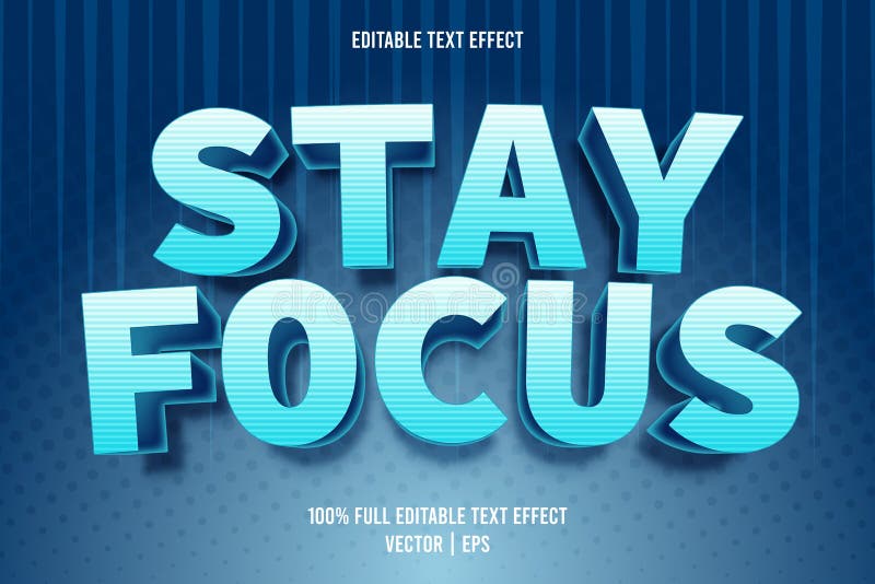 Stay Focus Editable Text Effect Cartoon Style Stock Vector ...