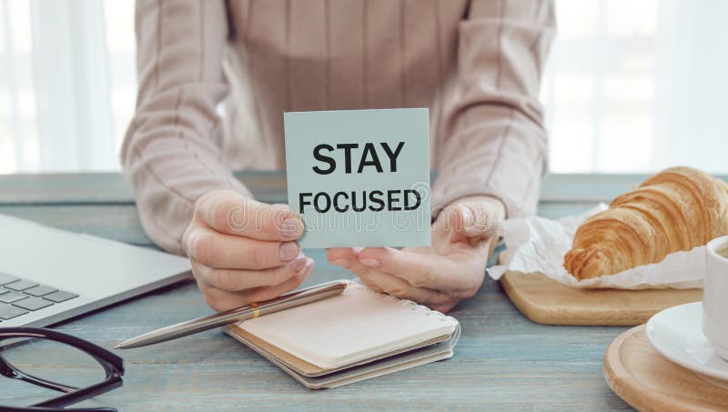 Stay Focused Handwritten on a Memo Stick Stock Image - Image of ...