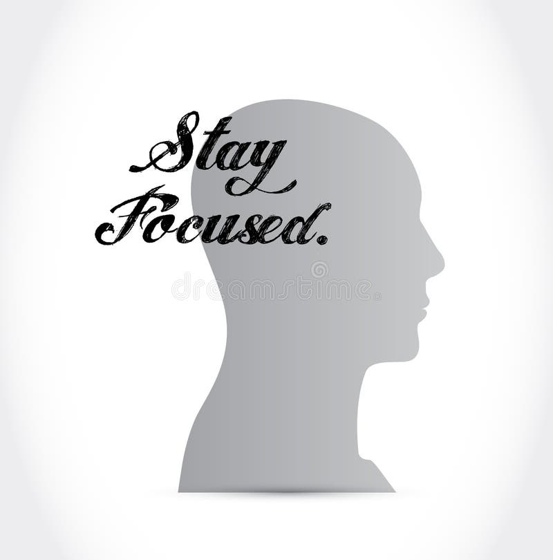Stay Focused Head Sign Illustration Stock Illustration - Illustration ...