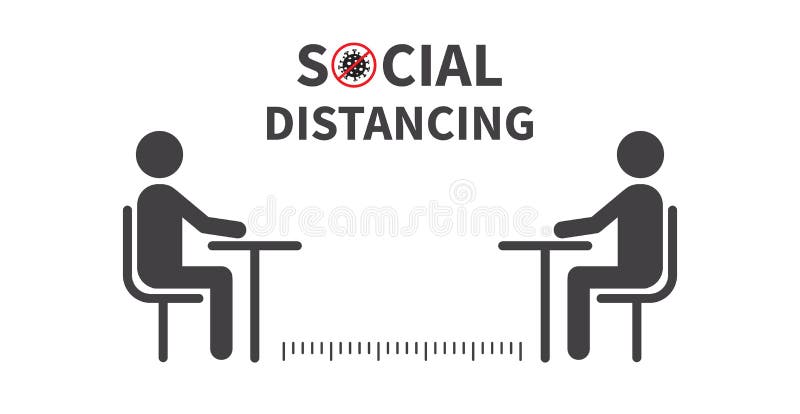 Social Distance at Cafeteria for Covid 19 Disease. Poster for Cafeteria ...