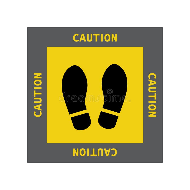 Social Distancing. Footprint Sign. Keep the 2 Meter Distance ...