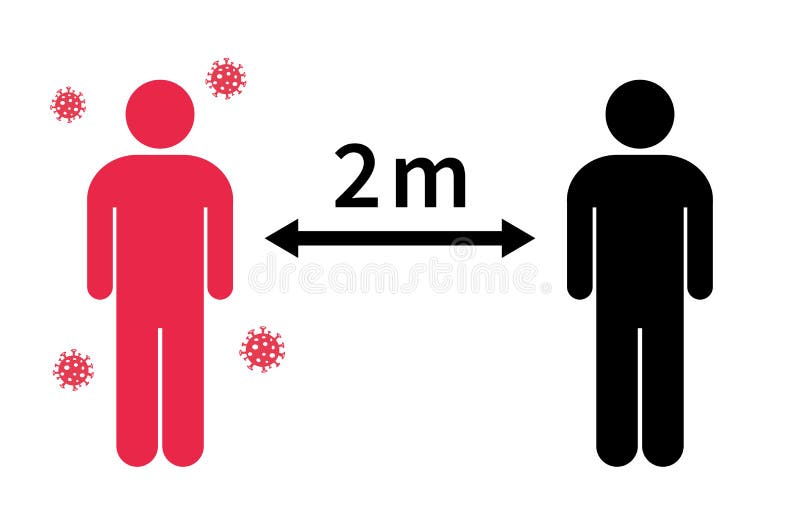 Social Distancing Icon. Keep the 2 Meter Distance. Coronovirus Epidemic ...