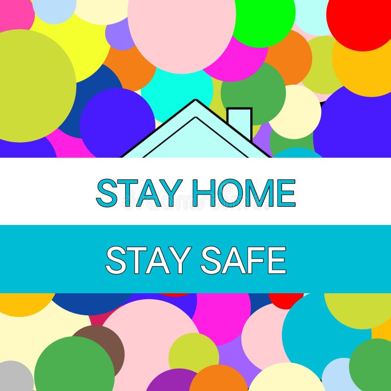 Stay Home Background Design Stock Illustration - Illustration of stay ...
