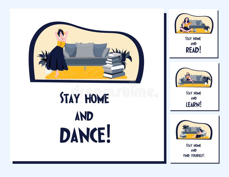 Stay at Home. the Concept of Quarantine, Self-isolation Stock Vector ...