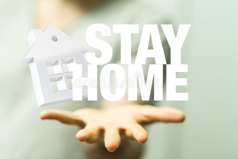 A Stay Home Digital Stay Safe 3d Stock Image - Image of home, awareness ...