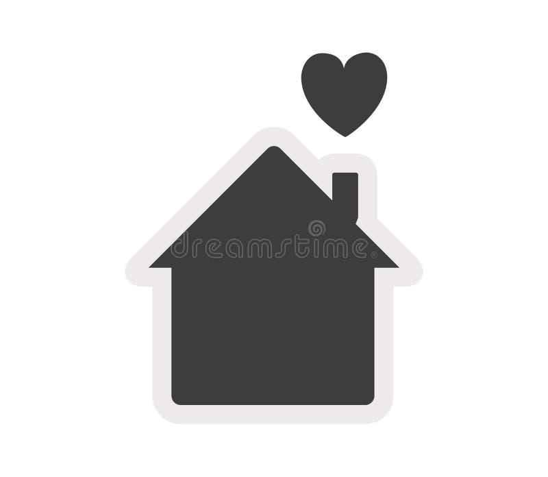 Stay Home, Heart, Home Sticker Symbol Vector Stock Vector ...