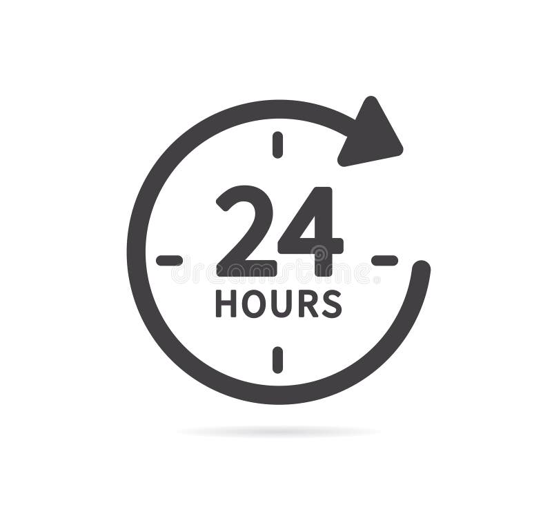 24 Hour Open 7 Icon stock vector. Illustration of circle - 195353048