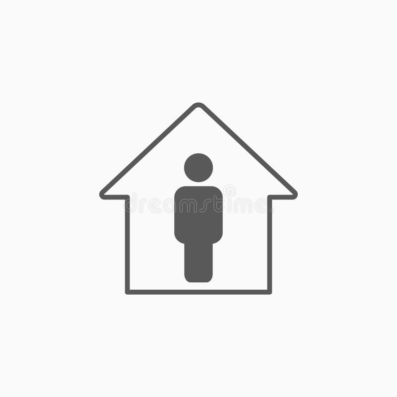 Stay Home Icon, People Stay at Home Vector Stock Vector - Illustration ...