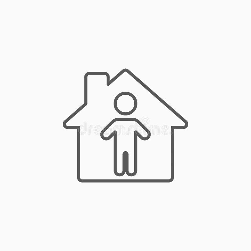 Stay Home Icon, People Stay at Home Vector Stock Vector - Illustration ...
