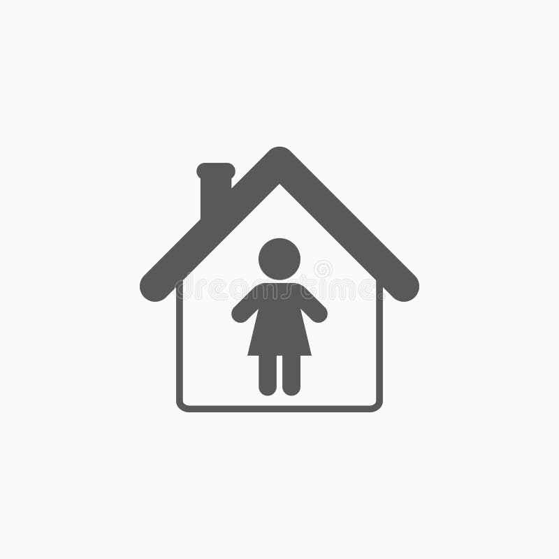 Stay Home Icon, People Stay at Home Vector Stock Vector - Illustration ...