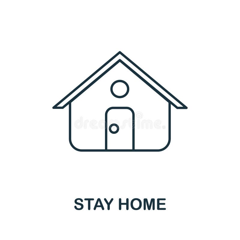 Stay Home Icon. Simple Illustration from Coronavirus Collection Stock ...