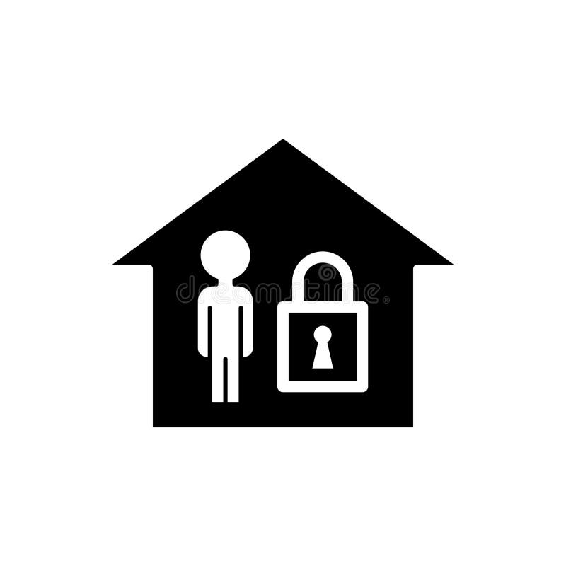 Stay at Home Icon Vector on Trendy Design Stock Illustration ...