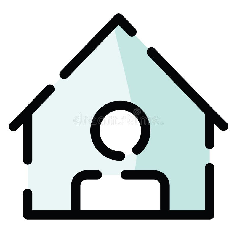 Stay at home, icon stock vector. Illustration of happy - 258924836