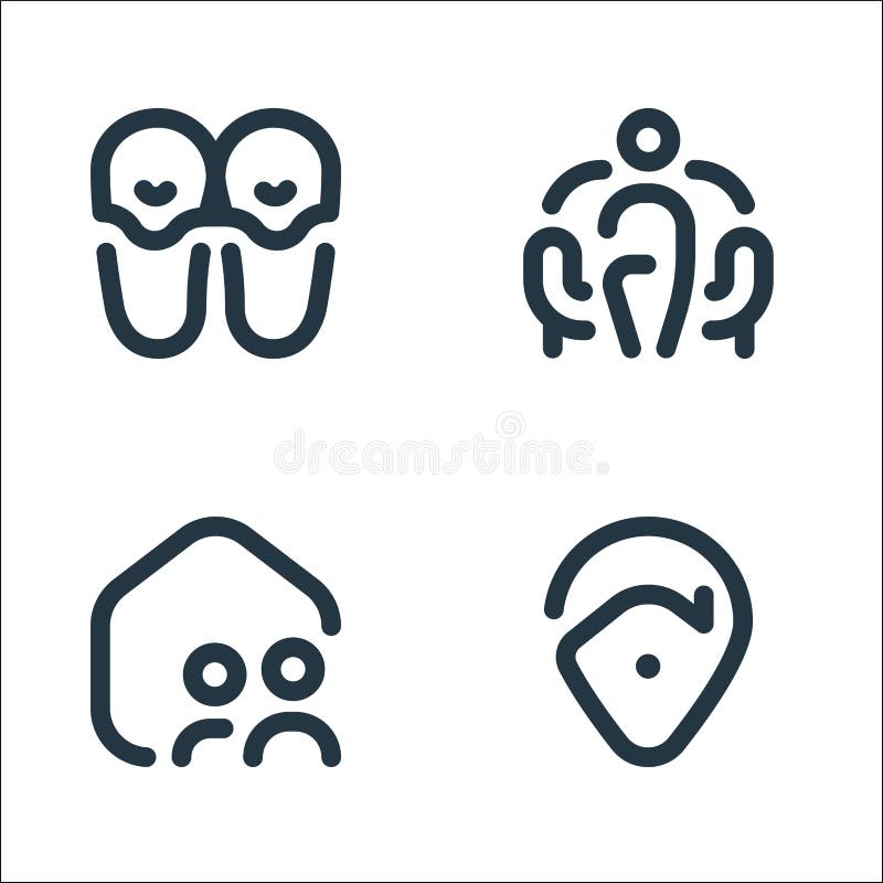 Stay at Home Line Icons. Linear Set Stock Vector - Illustration of ...