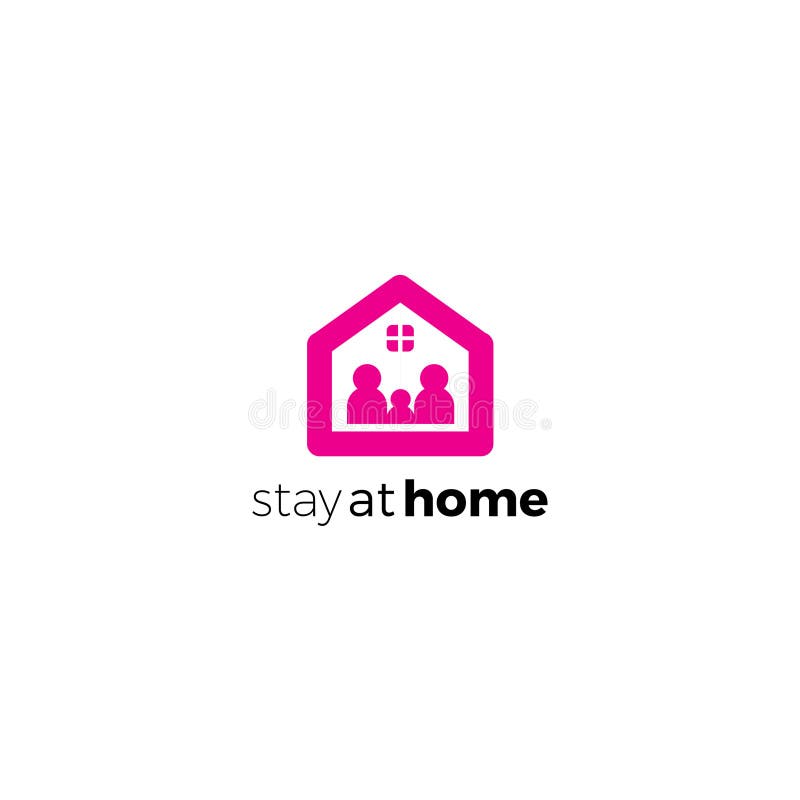 Stay at Home Logo. Home Group People Logo Stock Vector - Illustration ...