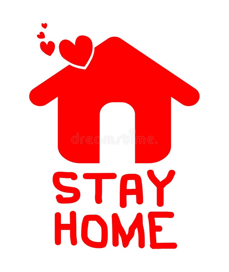 Stay home logo with text stock vector. Illustration of stay - 204350994