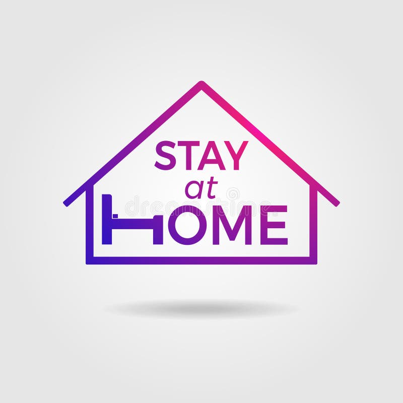 Stay at Home Logo Vector Gradient Color Stock Illustration ...
